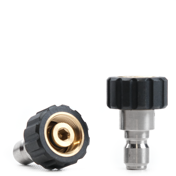 MTM Adapter: M22 Coupler x 3/8" QC Plug - Stainless - Chem-X